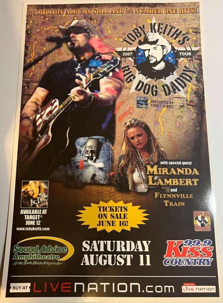 Toby Keith & Miranda Lambert 2007 Concert Poster | South Florida ...
